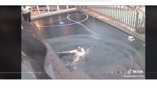 Johannesburg lady who takes a tumble into the pool while striking a ...