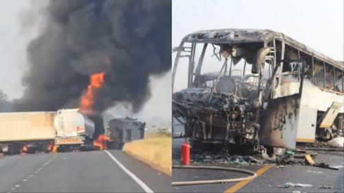 Four killed, nine injured in fuel tanker and bus crash on N1, Limpopo
