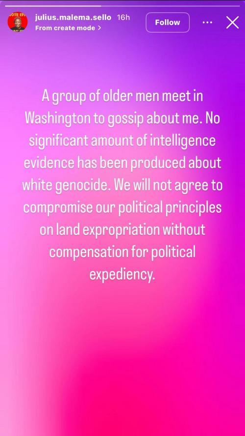 Malema Responds to Trump’s White Genocide Claims in Oval Office Meeting